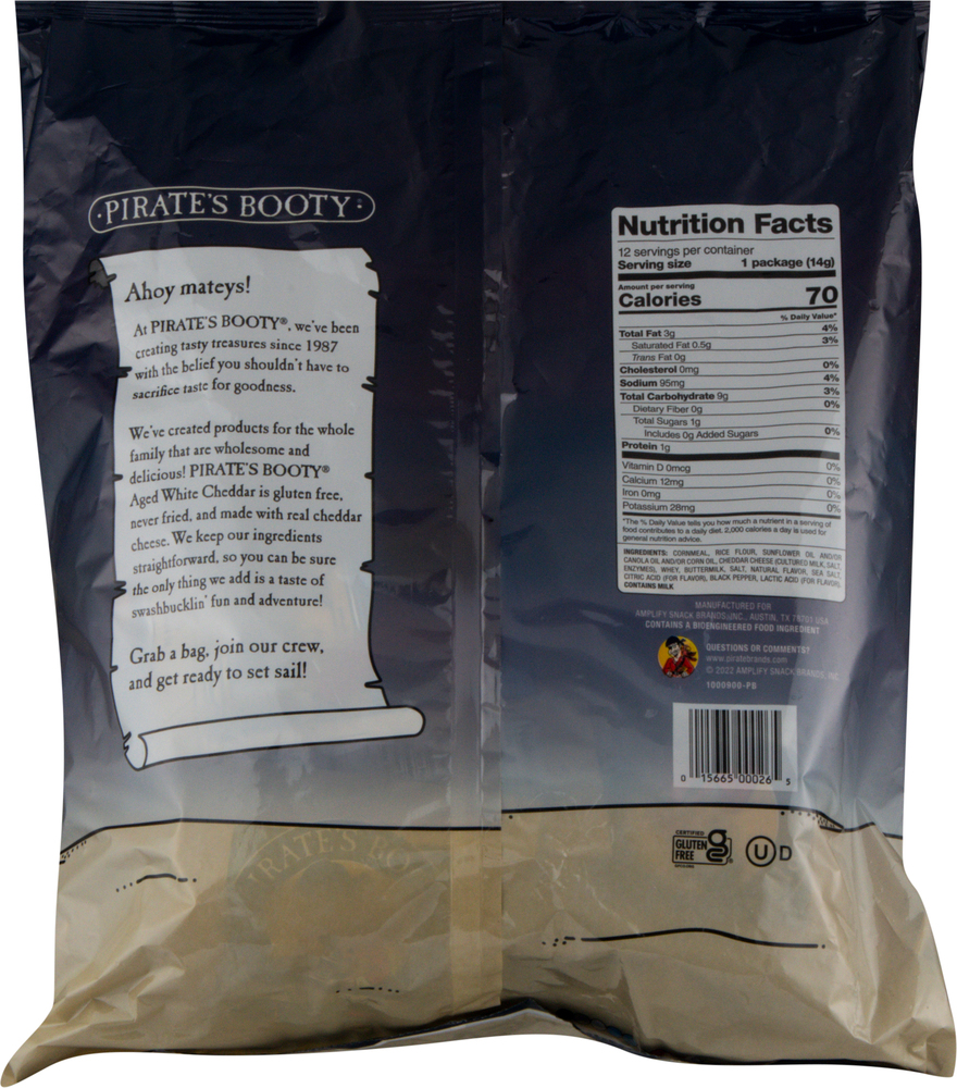 Pirate's Booty Rice & Corn Puffs, Aged White Cheddar, 12 Pack-Planogram ...