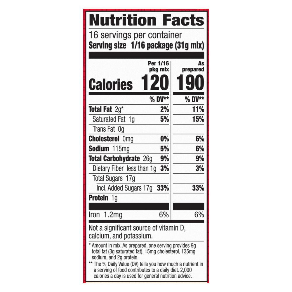 Betty Crocker Delights Bars Mix, Cookie Brownie-Nutrition-Facts