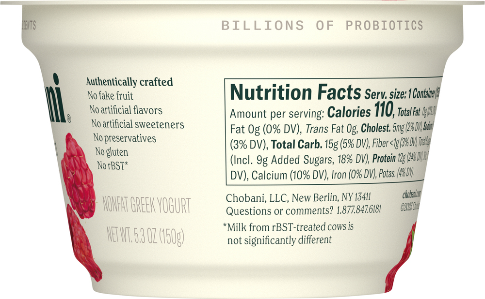 Chobani Yogurt, Greek, Raspberry on the Bottom-Planogram-Right