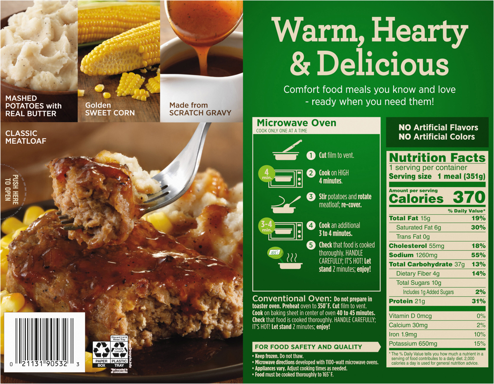 Marie Callender's Meat Loaf & Gravy-Planogram-Back