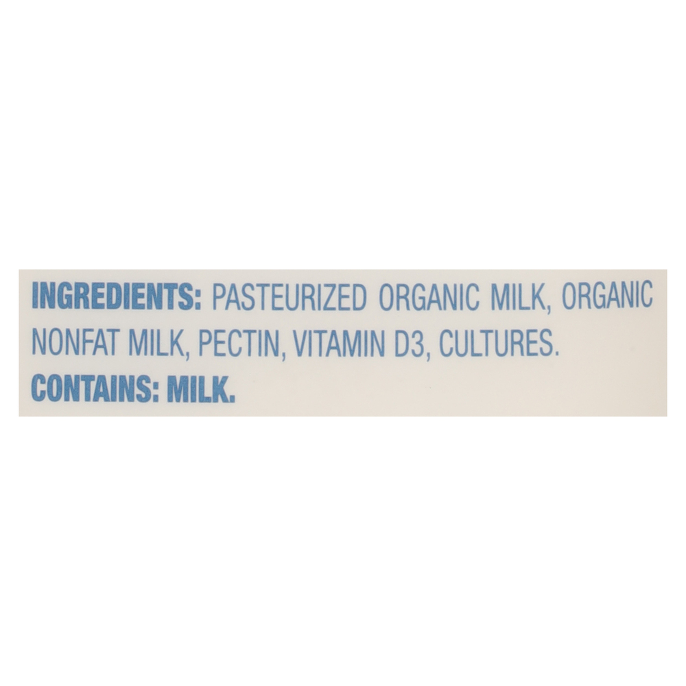 Lifeway Kefir, Organic, Plain, Unsweetened-Ingredients