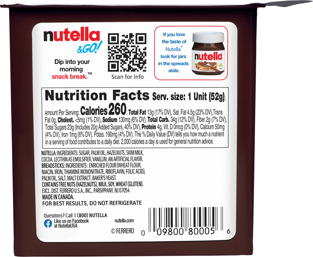 nutella labels