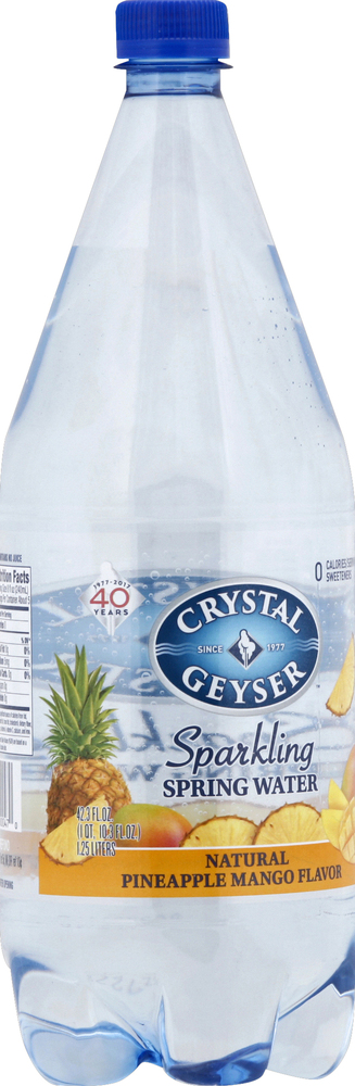 Crystal Geyser Sparkling Spring Water, Natural Pineapple Mango Flavor-Planogram-Back