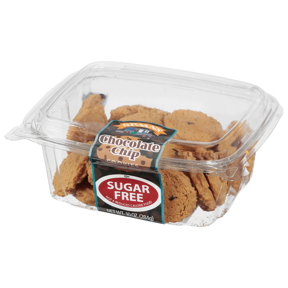Spaans Cookies, Sugar Free, Chocolate Chip-Front-Right-Elevated