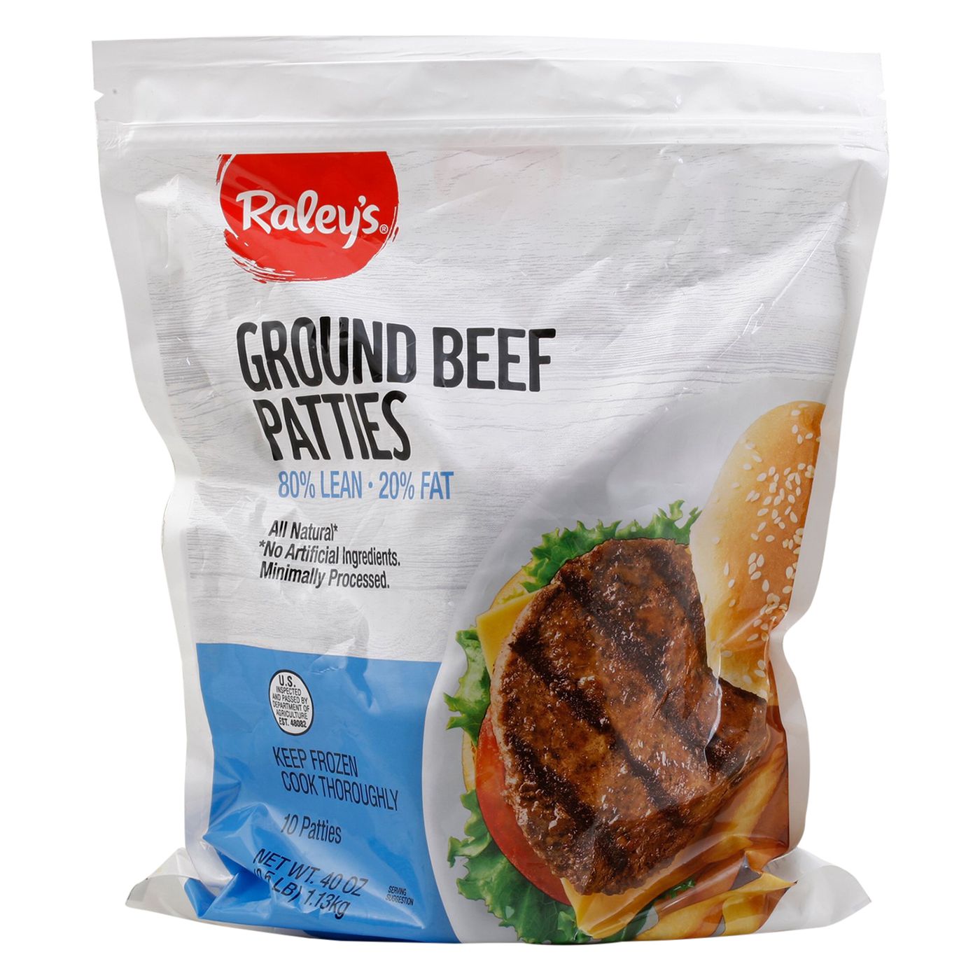 Raley's Ground Beef Patties 80% Lean, 20% Fat-Main