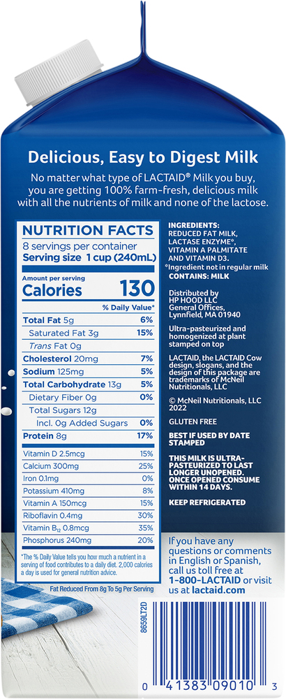 Lactaid Milk, 2% Reduced Fat, Lactose Free-Planogram-Right
