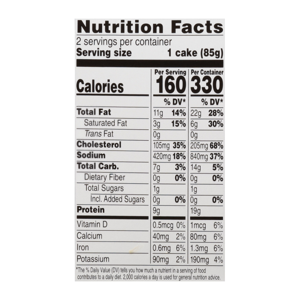 Raley's Premium Shrimp Cakes-Nutrition-Facts