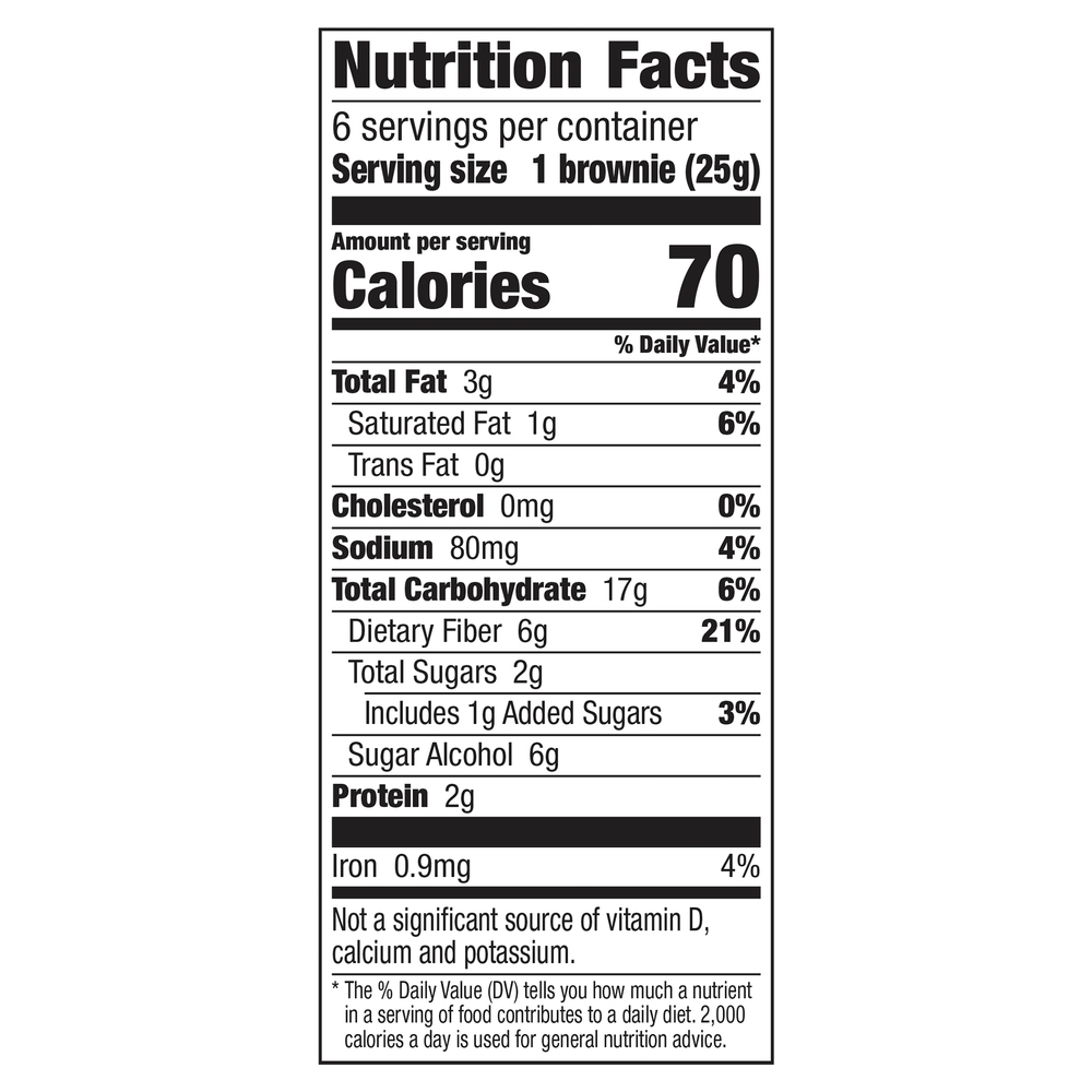 Fiber One Brownies, Chocolate Fudge-Nutrition-Facts