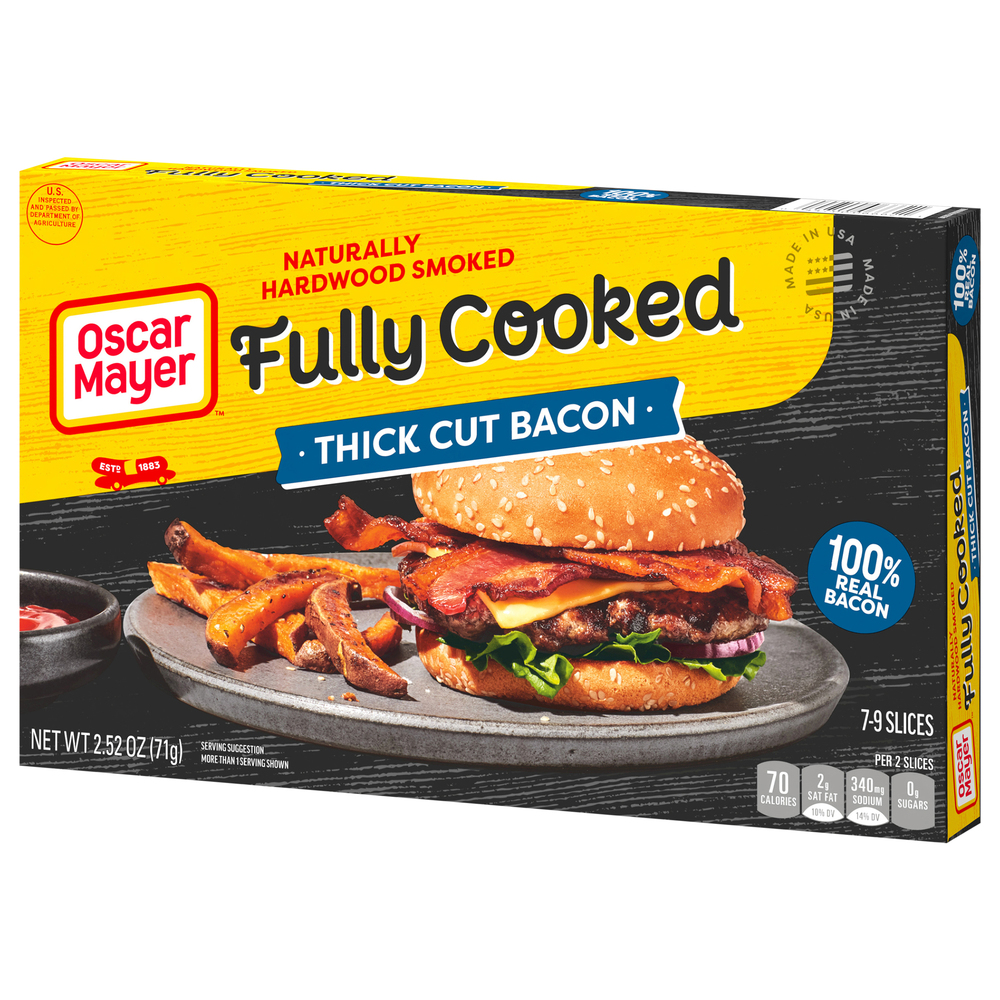 Oscar Mayer Bacon, Thick Cut, Fully Cooked-Front-Right-Elevated