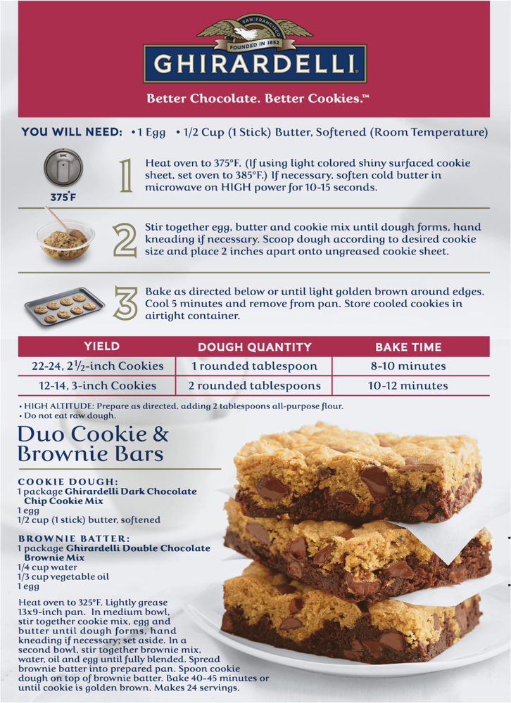 Ghirardelli Dark Chocolate Chip Premium Cookie Mix-Planogram-Back