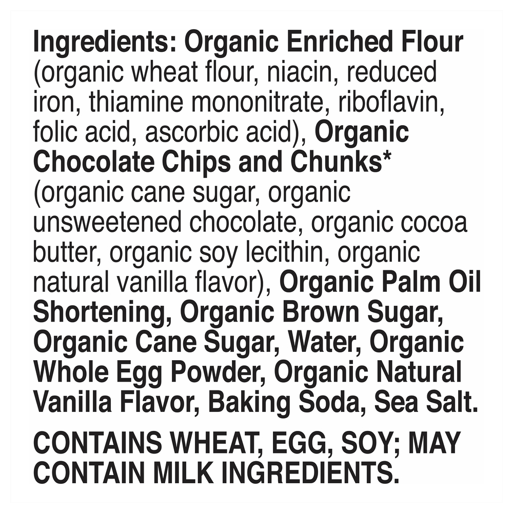 Immaculate Cookies, Organic, Chocolate Chip-Ingredients