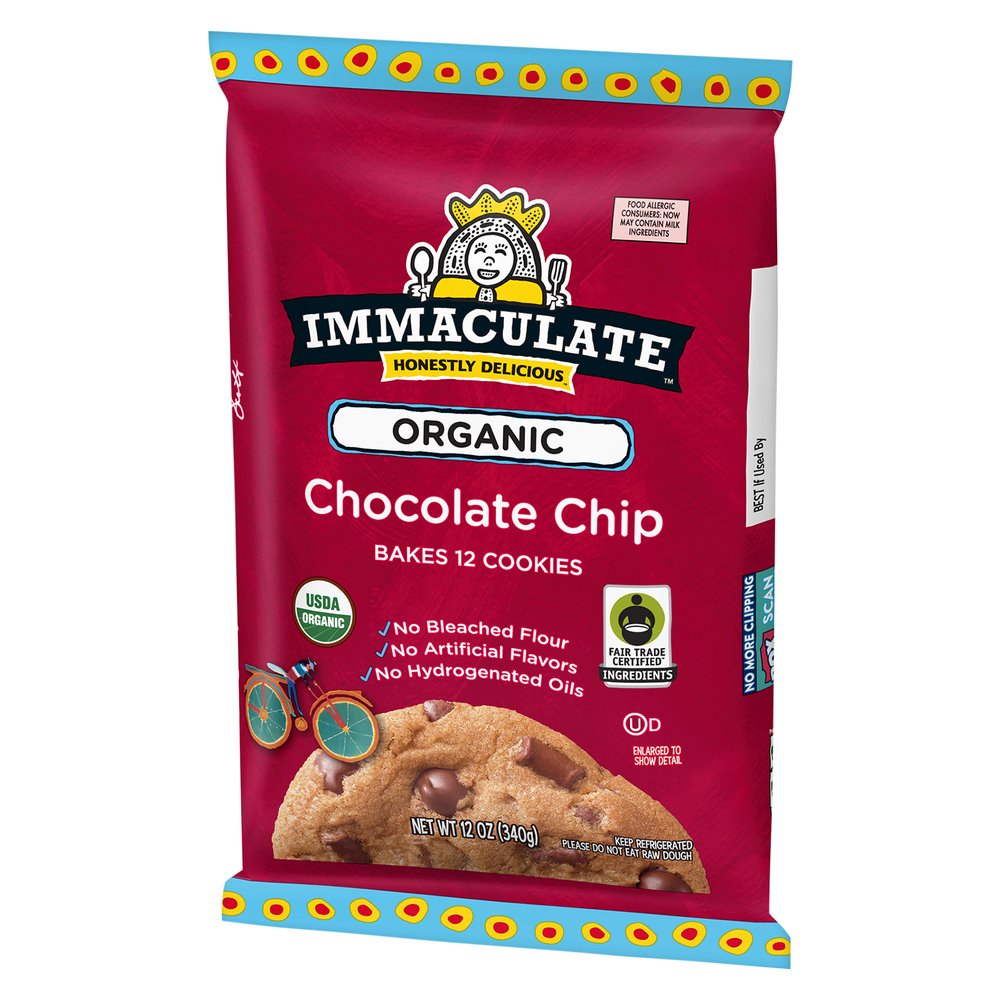 Immaculate Cookies, Organic, Chocolate Chip-Front-Right-Elevated