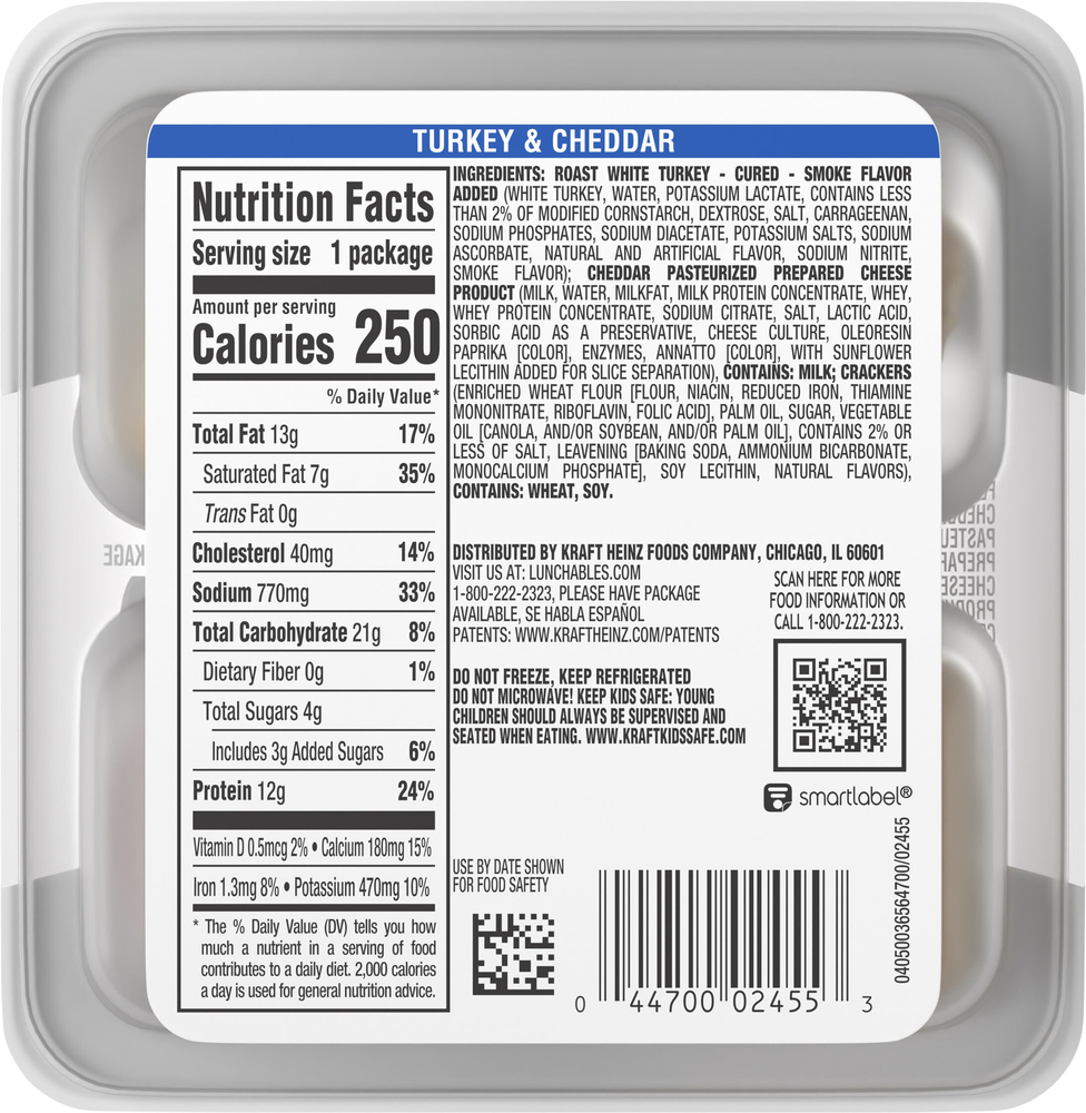 Lunchables Protein Pack Turkey & Cheddar Lunch Combinations-Planogram-Back