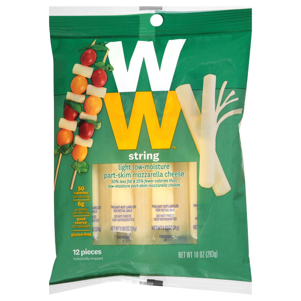 WW String Cheese, Part-Skim, Mozzarella, Light Low-Moisture-Main