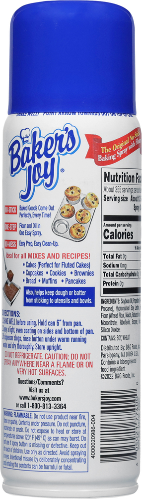 Baker's Joy No-Stick Baking Spray with Flour-Planogram-Back