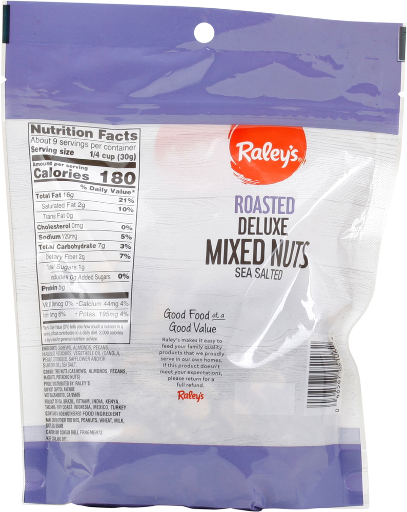Raley's Deluxe Roasted Mixed Nuts-Planogram-Back