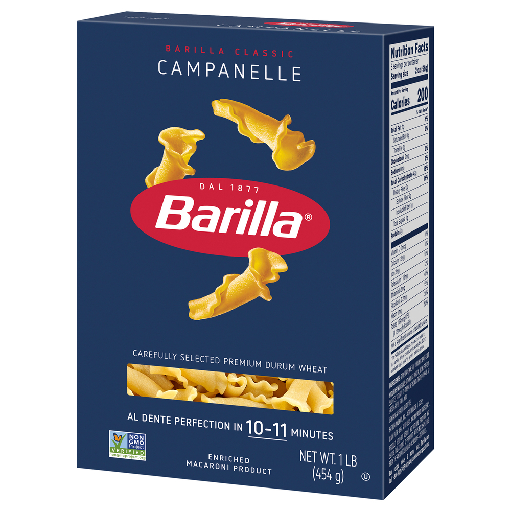 Barilla Campanelle Pasta-Front-Right-Elevated