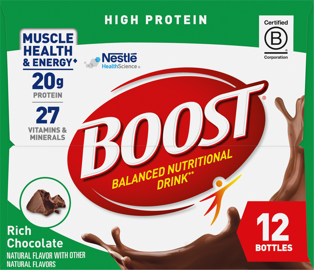 Boost Balanced Nutritional Drink, High Protein, Rich Chocolate ...