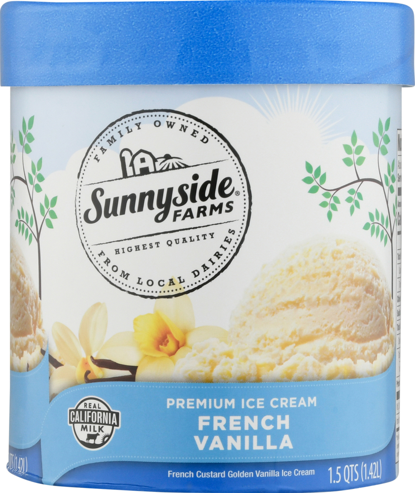 Sunnyside Farms Ice Cream, Premium, French Vanilla-Main