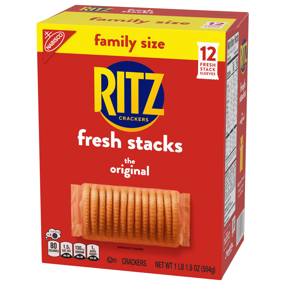 RITZ Fresh Stacks Original Crackers, Travel Snacks, Family Size, 17.8 ...