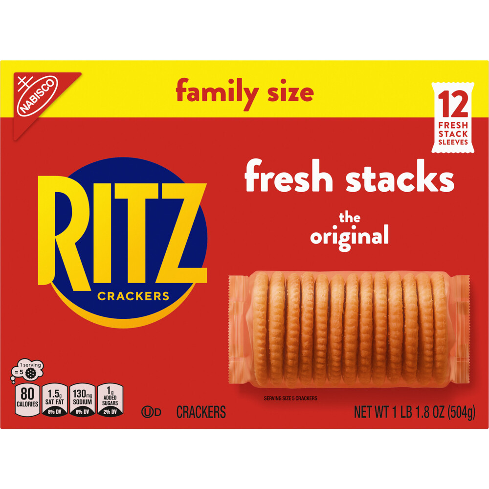 RITZ Fresh Stacks Original Crackers, Travel Snacks, Family Size, 17.8 ...