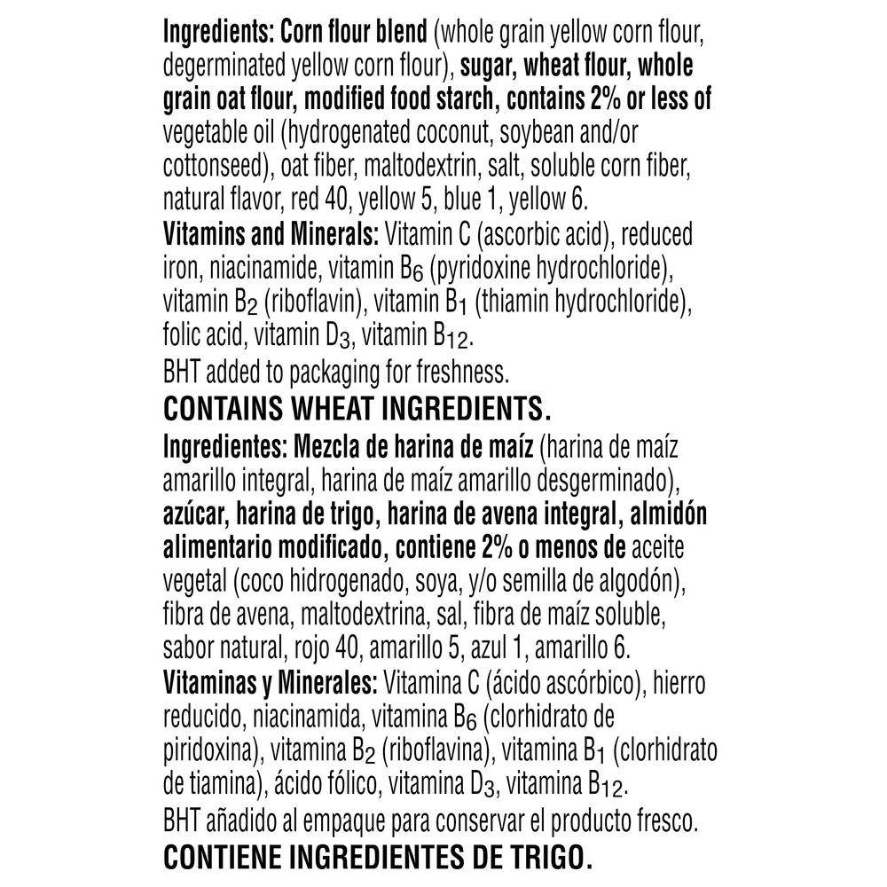 Froot Loops Cereal, Natural Fruit Flavors, Family Size-Ingredients