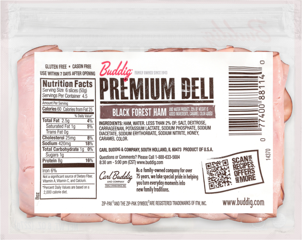 Buddig Premium Deli Ham, Black Forest-Planogram-Back