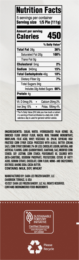 Sara Lee Pie, Chocolate Creme-Planogram-Right