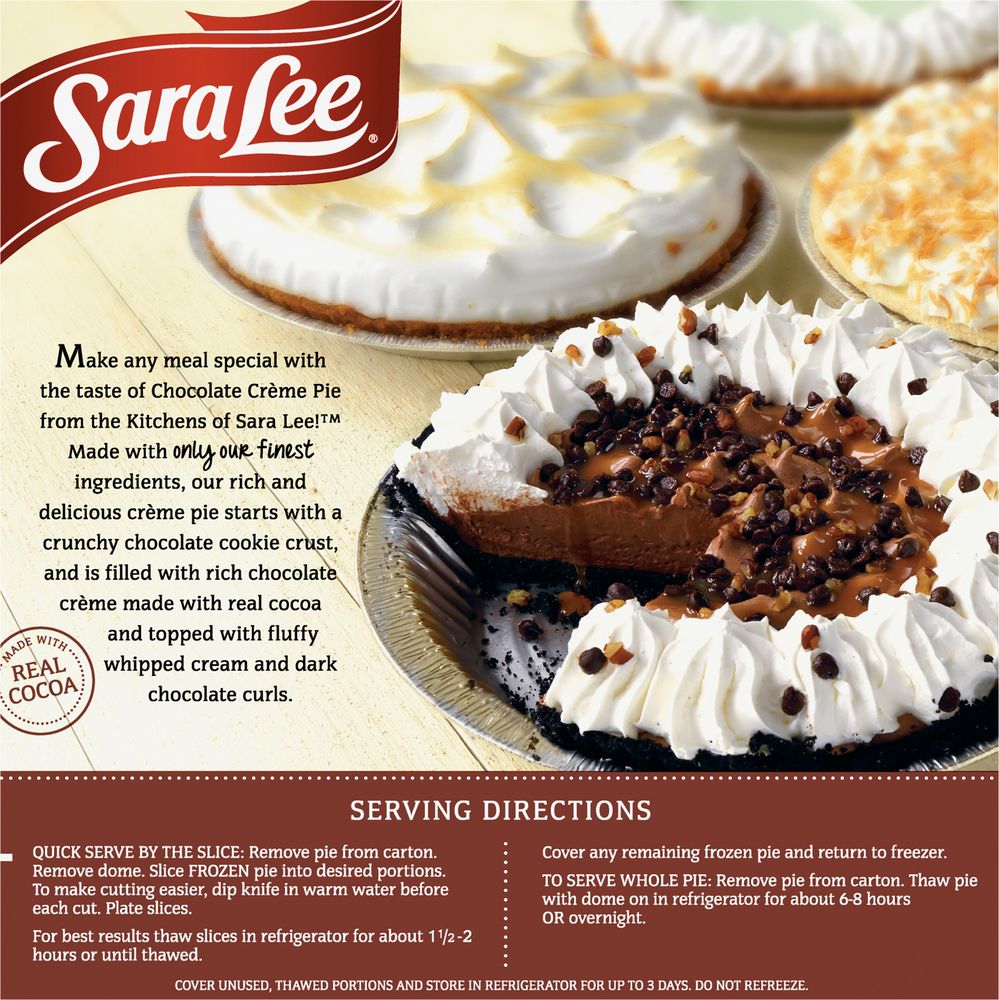 Sara Lee Pie, Chocolate Creme-Planogram-Back