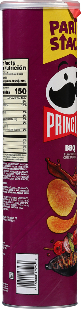 Pringles Potato Crisps, BBQ Flavored, Party Stack-Planogram-Back