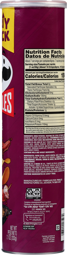 Pringles Potato Crisps, BBQ Flavored, Party Stack-Planogram-Right