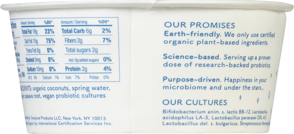 Cocojune Cultured Coconut, Organic, Pure Coconut-Planogram-Back