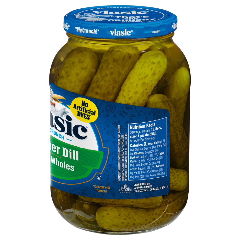Vlasic Pickles, Kosher Dill, Baby Wholes-Front-Right-Elevated