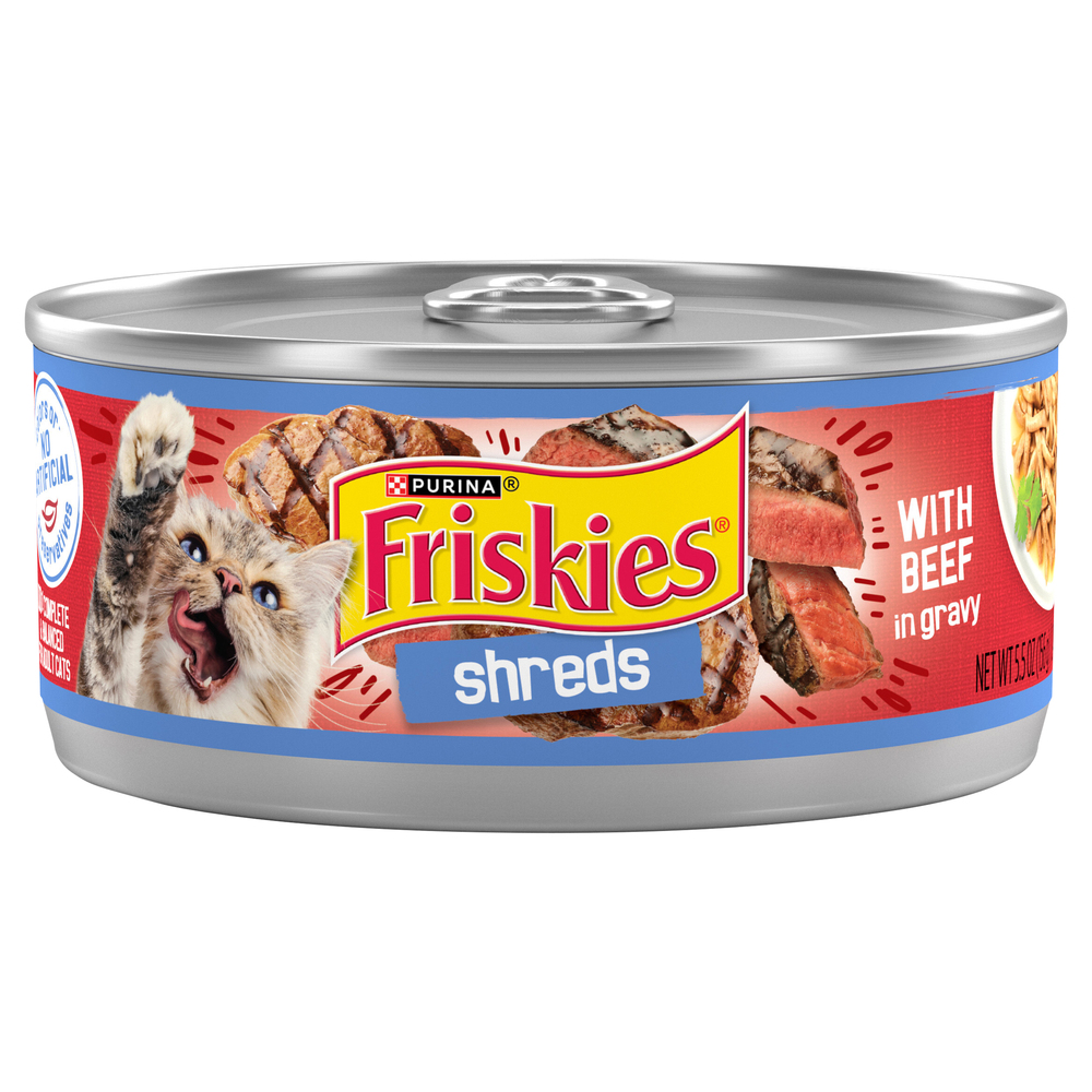 Friskies Cat Food, Shreds, with Beef in Gravy-Ecom