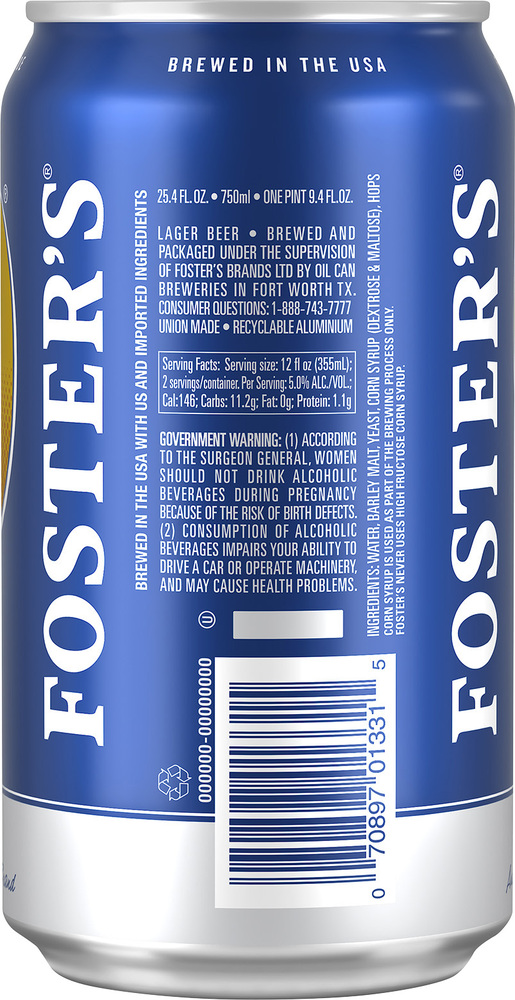 Fosters Beer, Lager-Planogram-Back