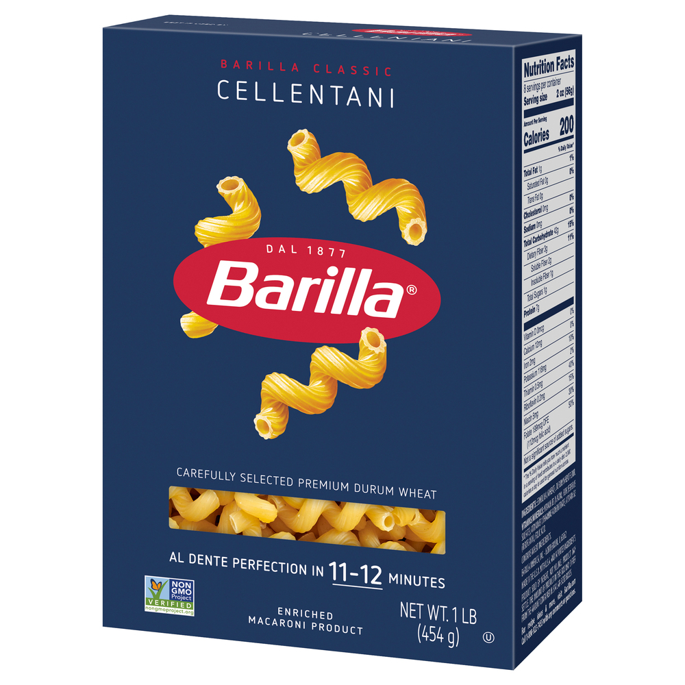 Barilla Cellentani Pasta-Front-Right-Elevated