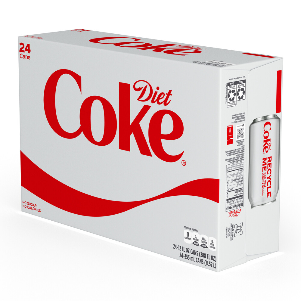 Diet Coke Soda Soft Drink-Front-Right-Elevated