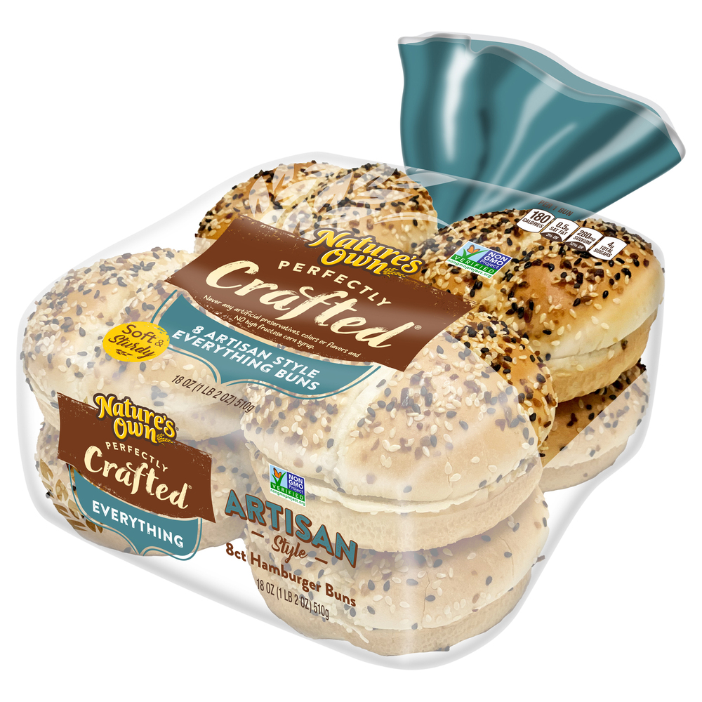 Nature's Own Perfectly Crafted Hamburger Buns, Artisan Style ...