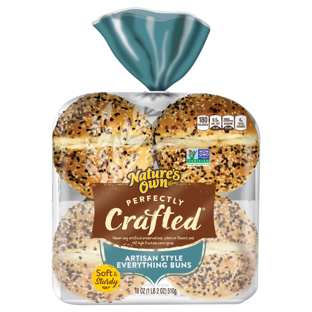 Nature's Own Perfectly Crafted Hamburger Buns, Artisan Style ...