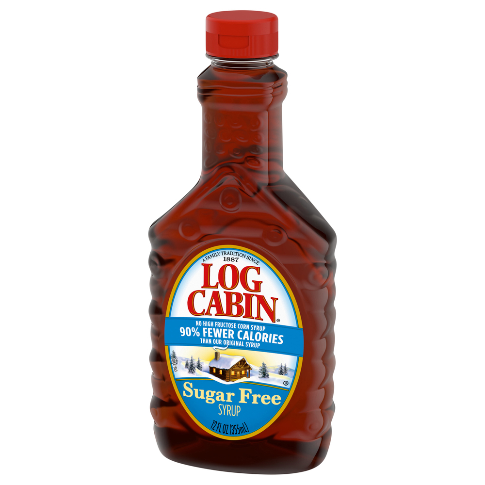 Log Cabin Syrup, Sugar Free-Front-Right-Elevated
