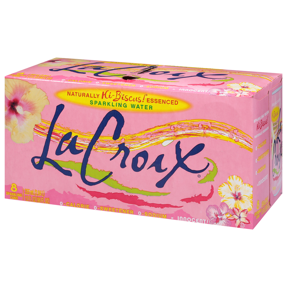 LaCroix Sparkling Water, Hi-Biscus!-Front-Right-Elevated