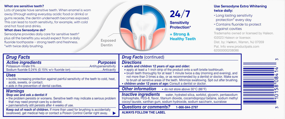 Sensodyne Toothpaste, Extra Whitening, Twin Value Pack-Planogram-Back
