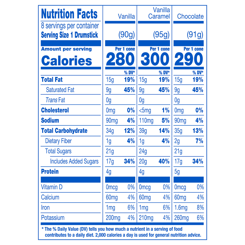 Nestle Drumstick Frozen Dairy Dessert Cones, Chocolate/Vanilla Caramel ...