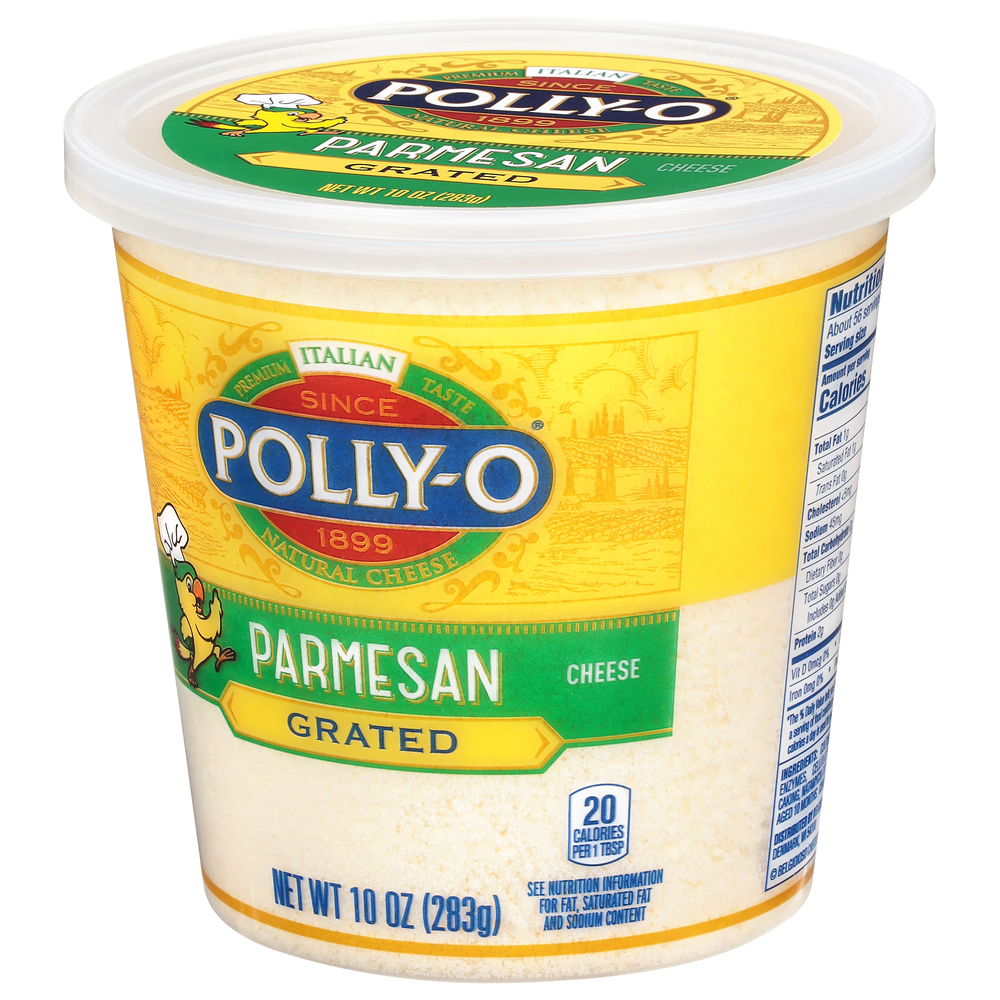 Polly-O Cheese, Grated, Parmesan-Front-Right-Elevated