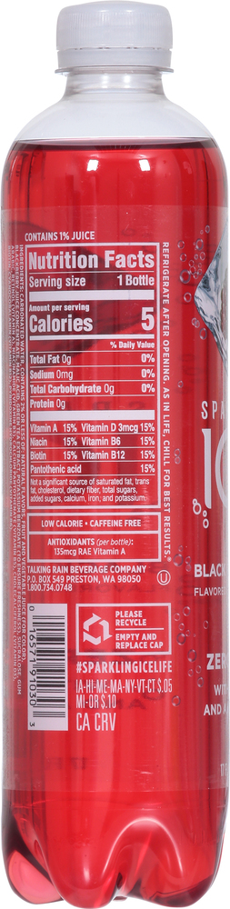 Ice Sparkling Water, Black Raspberry, Zero Sugar-Planogram-Left
