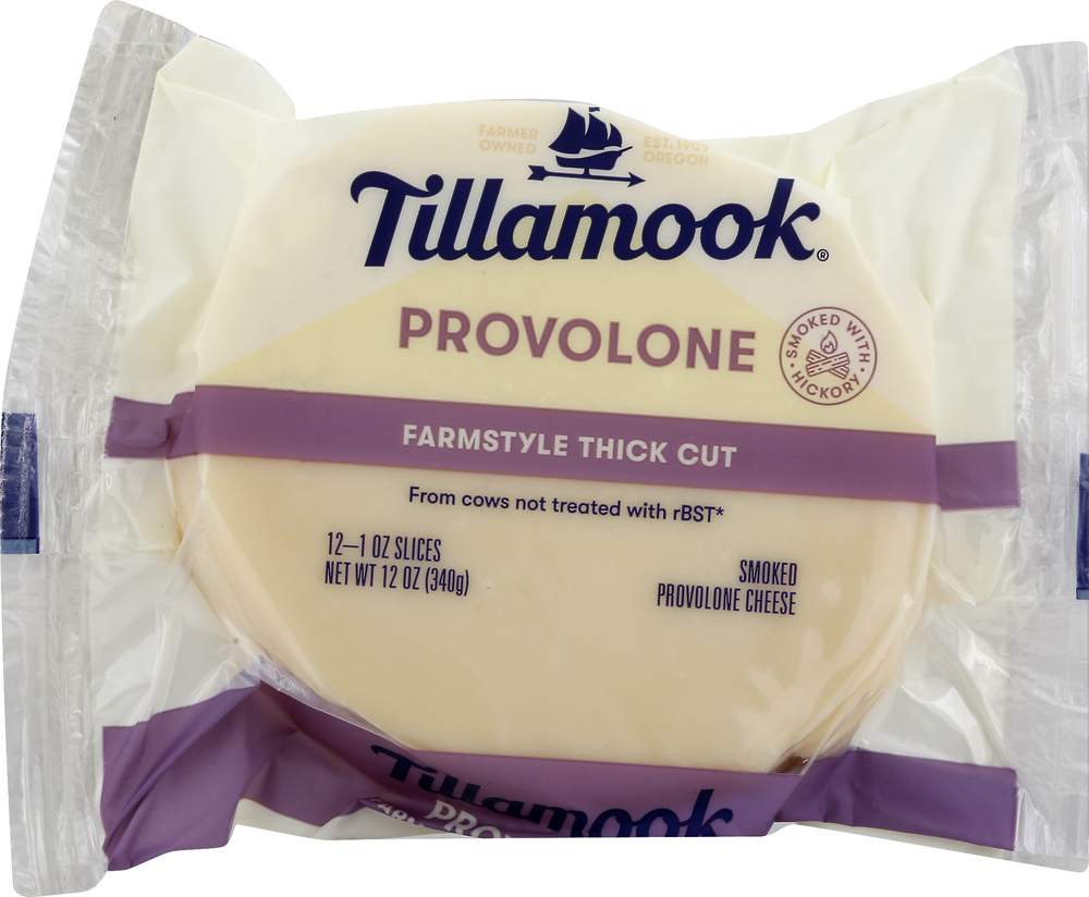Tillamook Cheese, Provolone, Smoked, Farmstyle Thick Cut-Main