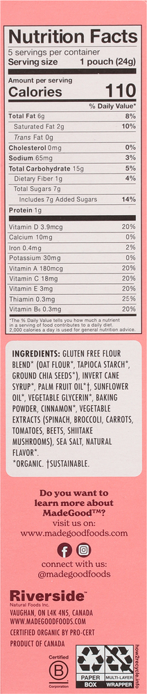 MadeGood Cookies, Snickerdoodle, Mini, 5 Pack-Planogram-Right