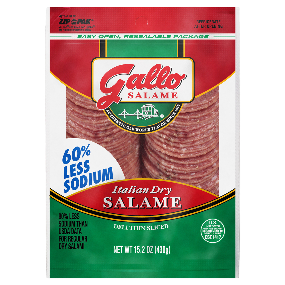 Gallo Deli Thin Sliced Italian Dry Salami, 15.2 oz.-Main