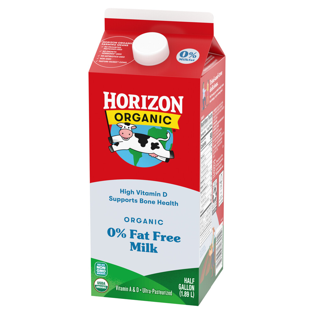 Horizon Organic Milk, 0% Fat-Free, Organic-Front-Right-Elevated