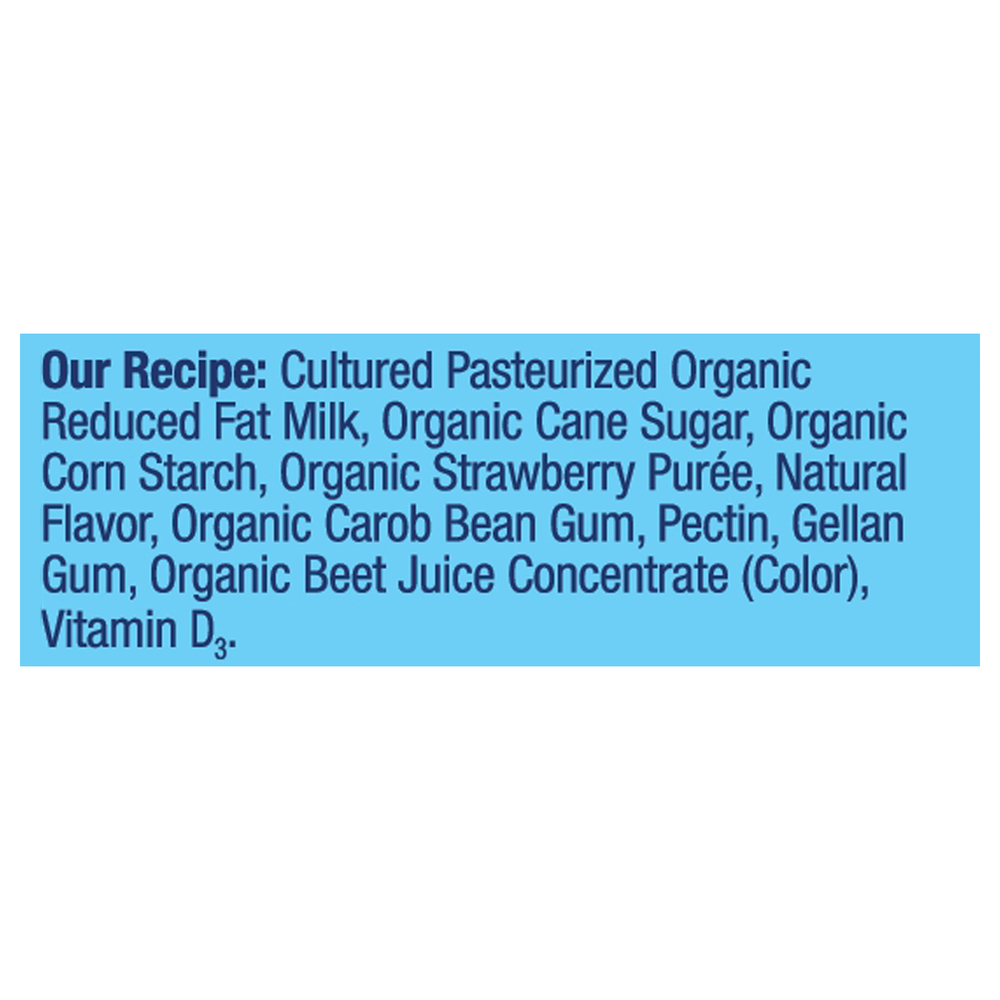 Stonyfield Organic Reduced Fat Strawberry Yogurt-Ingredients
